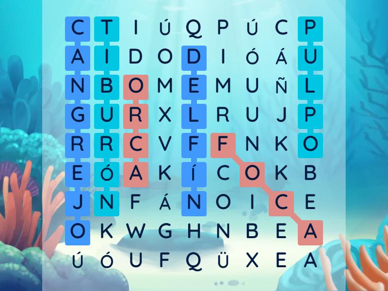 animales acuáticos - Wordsearch