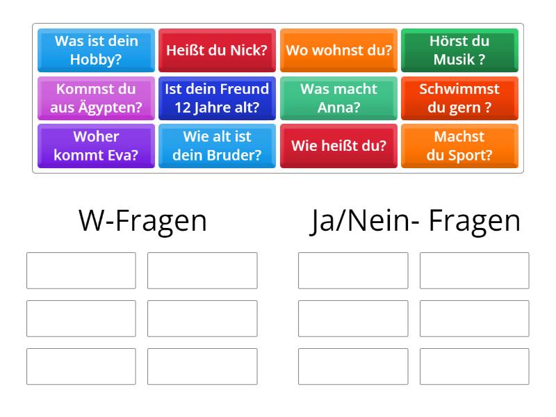 Deutschprofis A1.1 Lektion 4 W-Fragen und Ja/Nein Fragen - Ordenar por ...