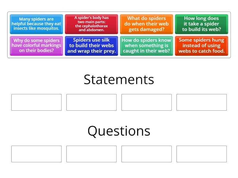 Sentence Sort: Statements and Questions - Group sort