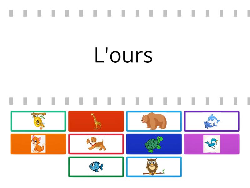 Les animaux - vocabulaire - Find the match