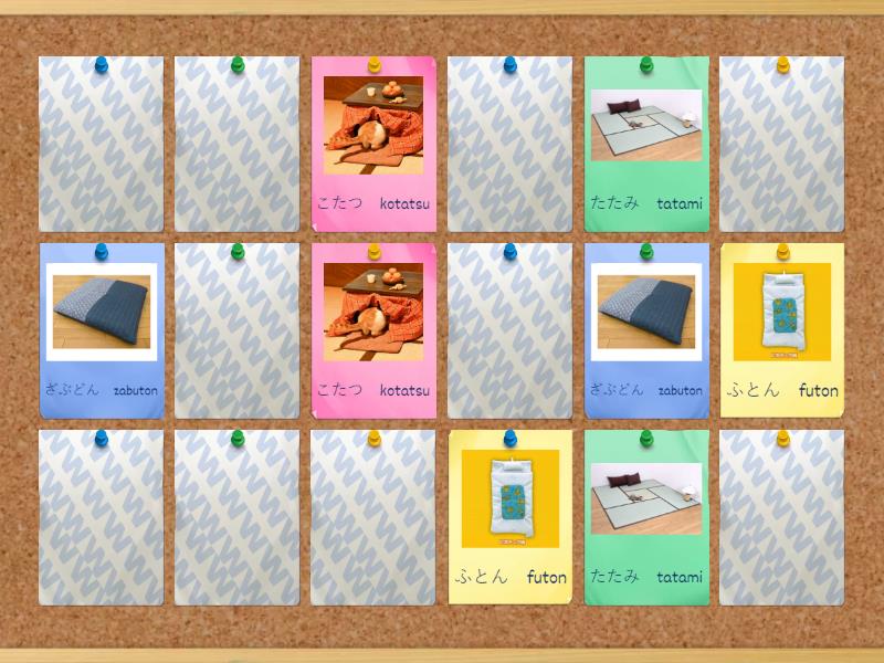 Japanese room items + others - Matching pairs