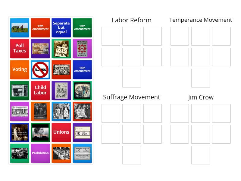 Reform Movements - Group sort
