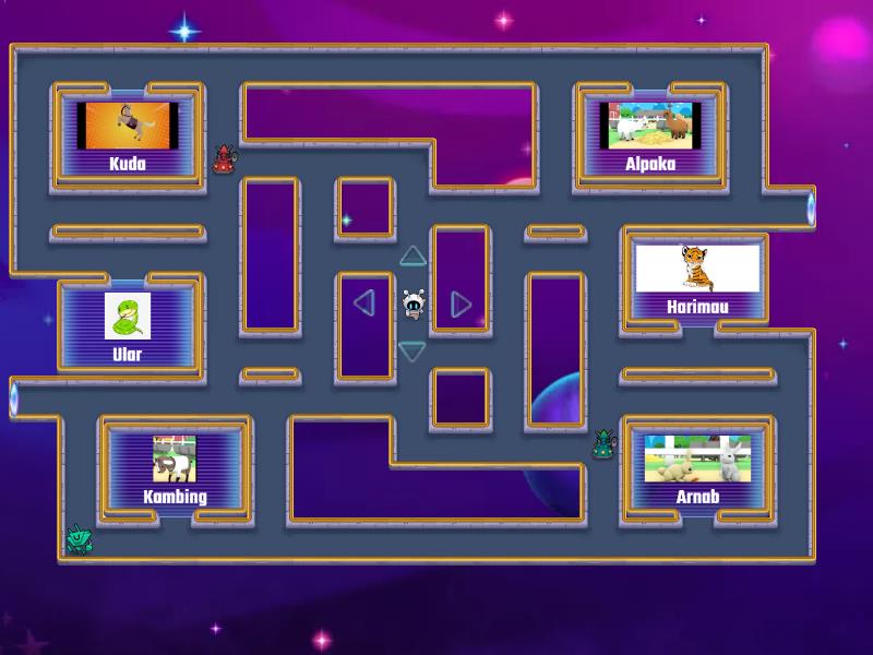 Permainan Teka Haiwan Berdasarkan Video Jom Kenali Haiwan - Maze chase