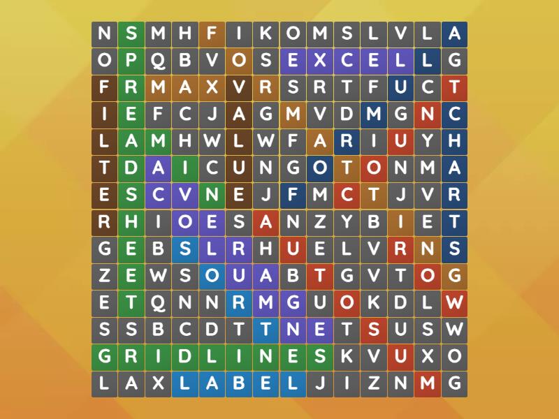 Introducing Spreadsheet - Wordsearch