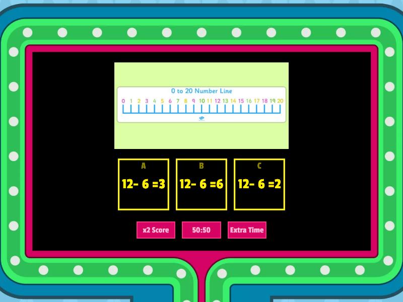 Addition and Subtraction using the number line - Gameshow quiz