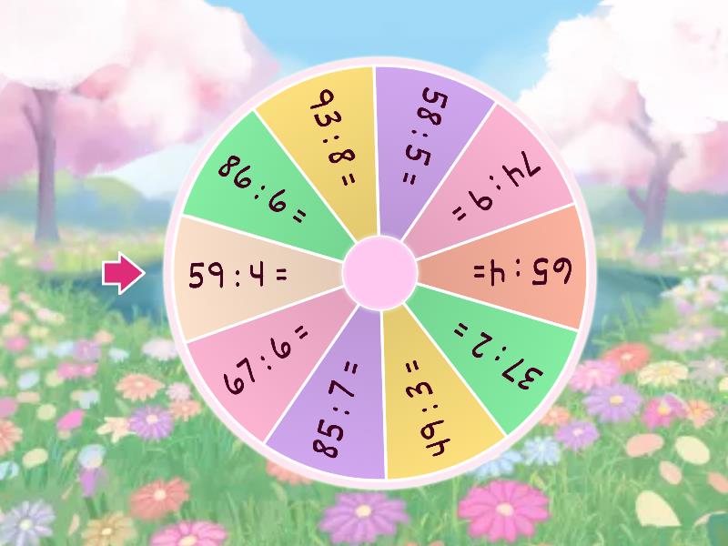 Division exercises - Spin the wheel