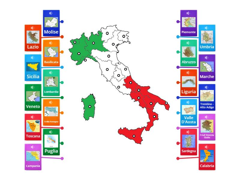 LE REGIONI D'ITALIA - Labelled diagram