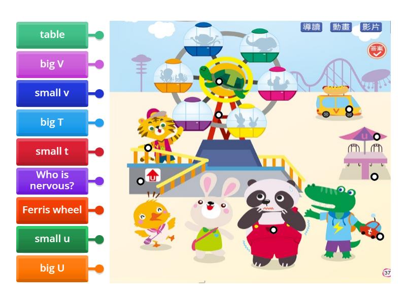 Match the characters - Labelled diagram