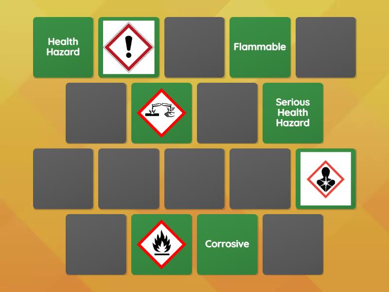 COSHH Symbols - Matching pairs