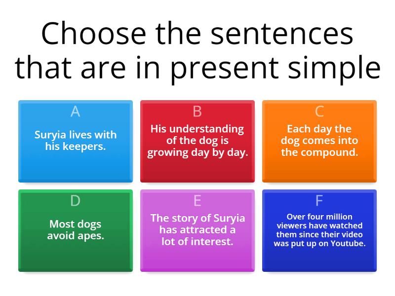 THE PRESENT TENSE FORM - Quiz