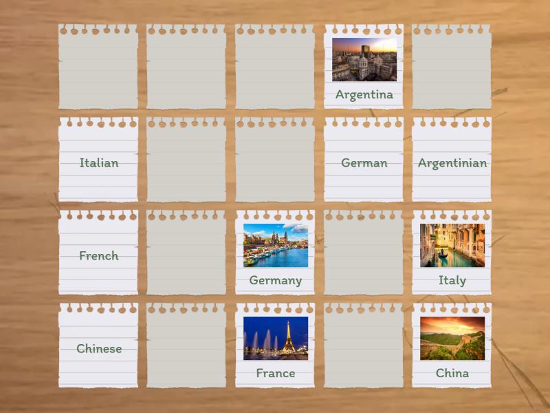 Go Getter 2 0.1 Countries and nationalities - Matching pairs