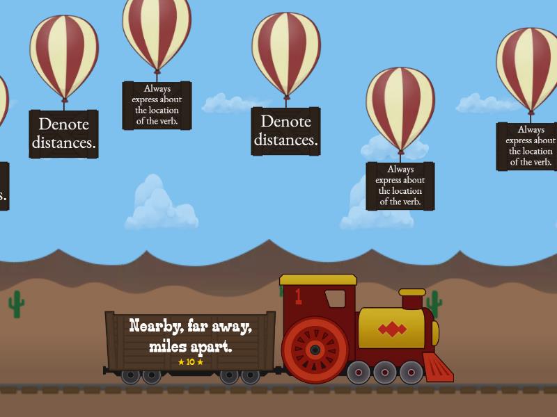 Adverbs of Place - Balloon pop