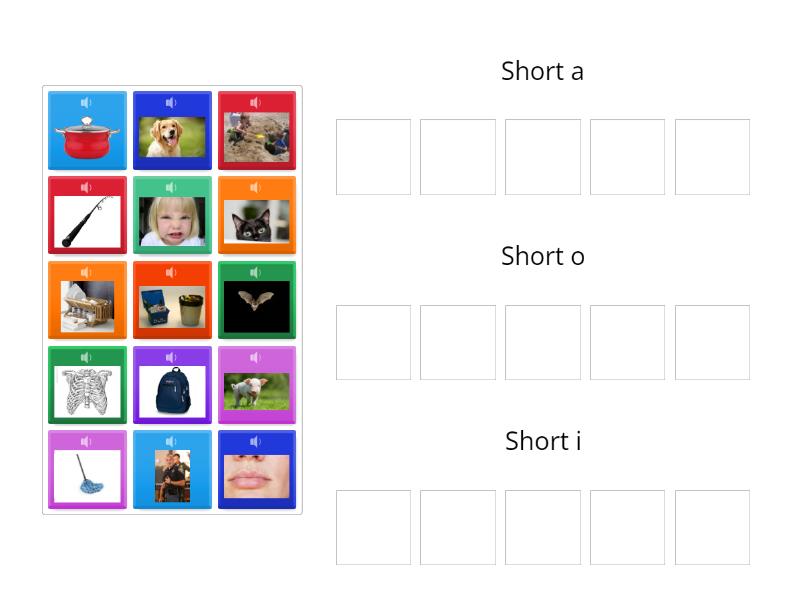 short vowel sound sort - Group sort
