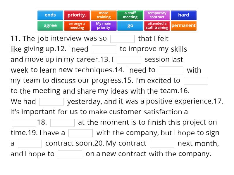 time management outcomes pre int - Complete the sentence