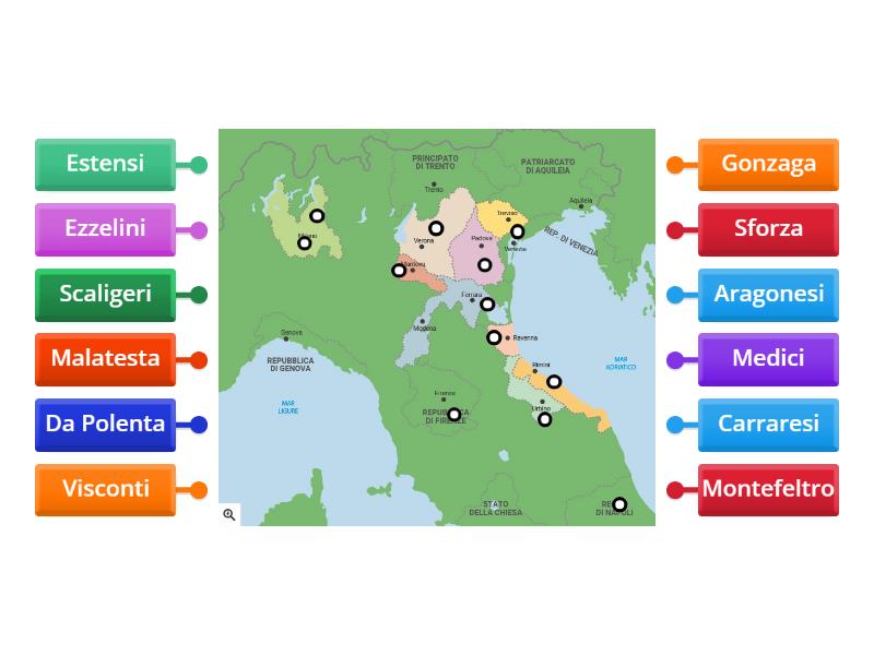 Copia degli Stati Regionali italiani - Labelled diagram
