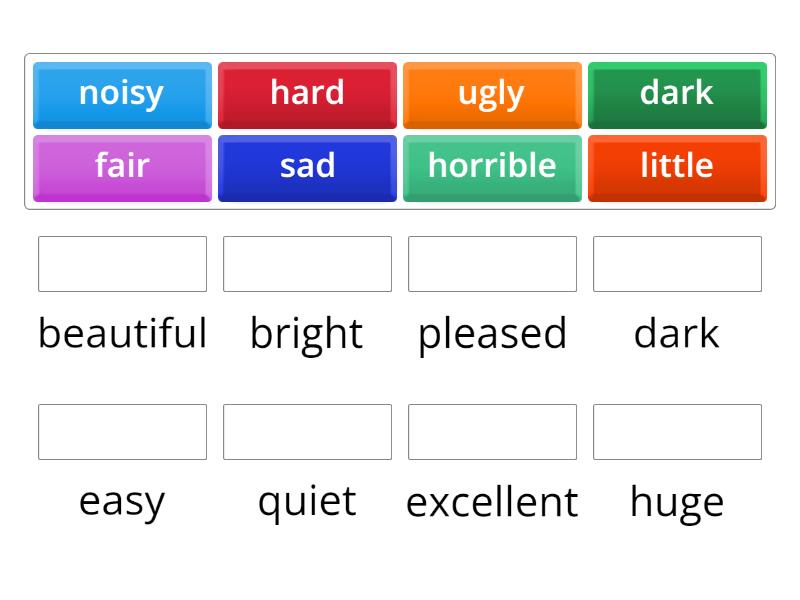 Opposite adjectives - Power Up 3 Unit 9 - Match up