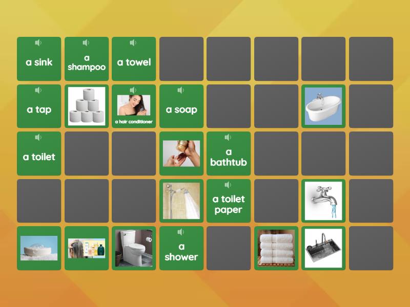 In the bathroom (matching) - Matching pairs