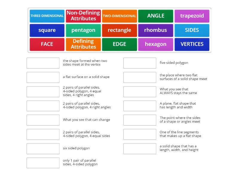 Geometry terms - Une las parejas