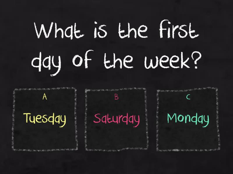 Days of the Week 1 - Quiz