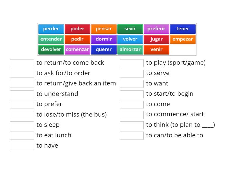 Boot Verbs - Match up