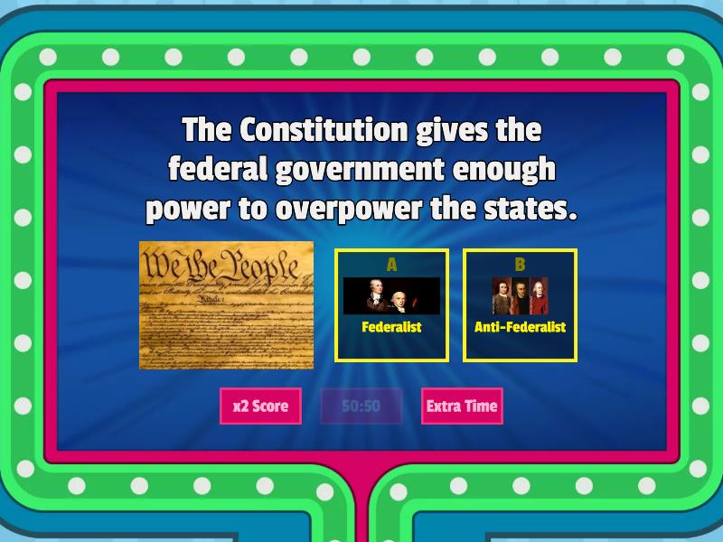 Federalist vs. Anti-Federalist - Gameshow quiz