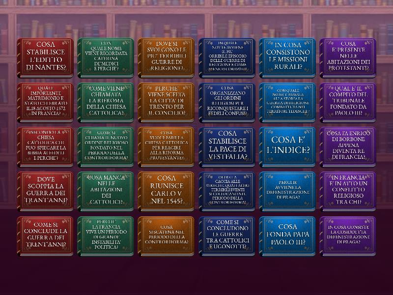 ATTIVITA' DI RIPASSO: LA CONTRORIFORMA E LE GUERRE DI RELIGIONE - Flip tiles