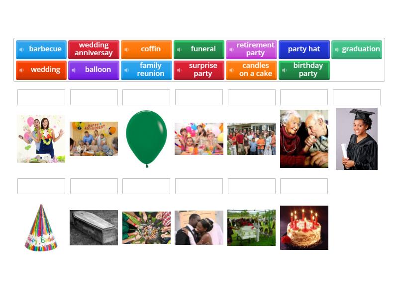 Vocabulary: Events & Celebrations - Match up