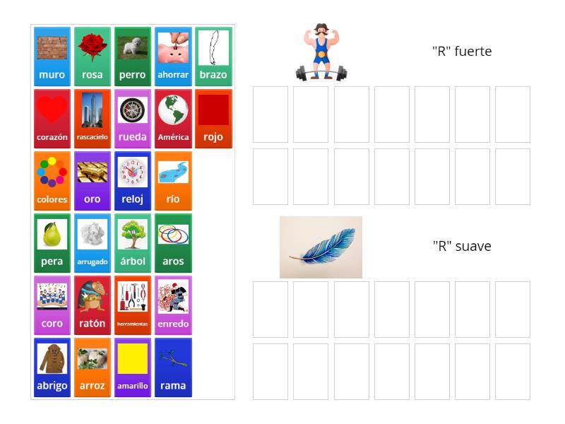 Letra "R fuerte y "R" suave - Group sort