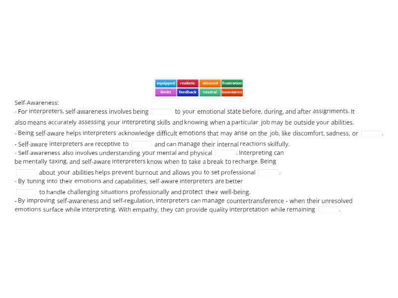 Interpreters & Emotional Intelligence - Complete the sentence