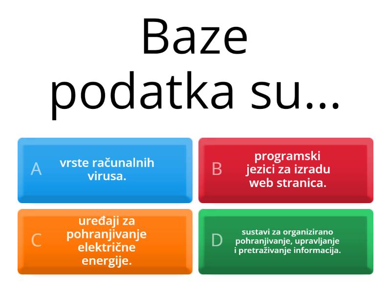 Baza podataka kviz - Quiz