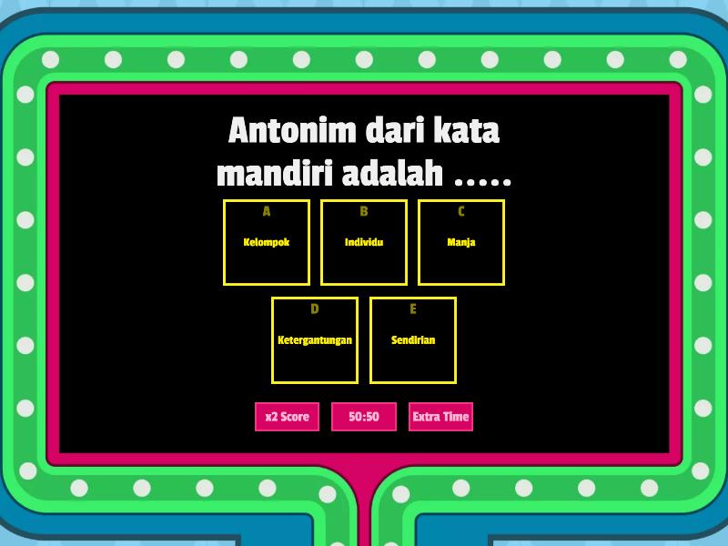 UTS BAHASA INDONESIA KELAS 5 SEMESTER 1 - Gameshow quiz