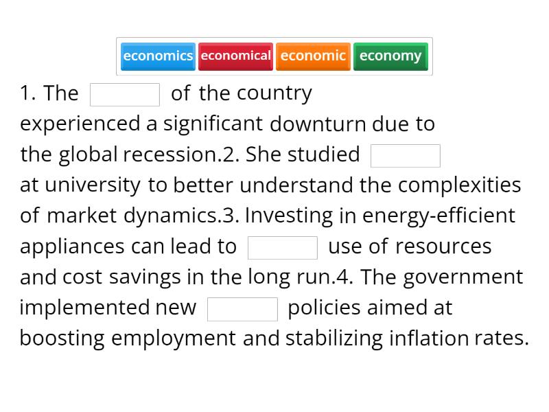 Econ-words - Complete the sentence