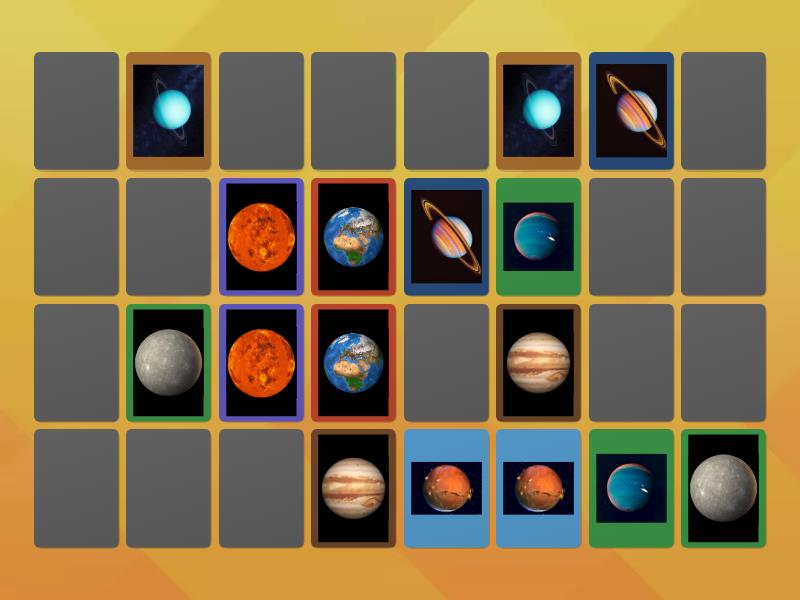 Memory Game solar system - Matching pairs