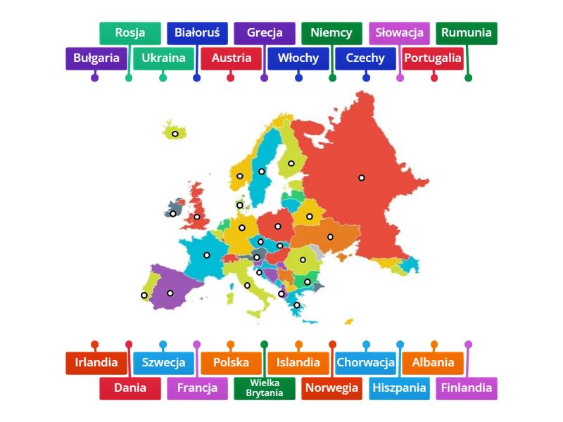 Mapa polityczna Europy (24) - Rysunek z opisami