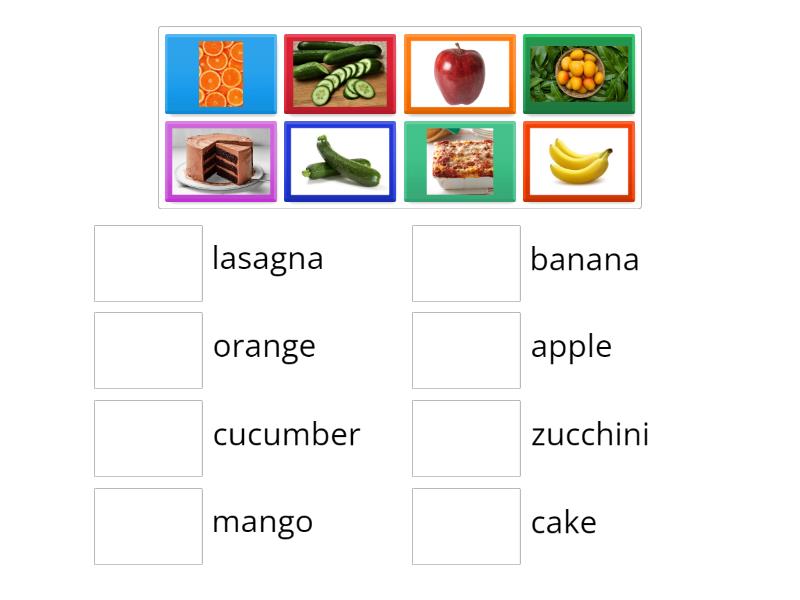whats the food? - Match up