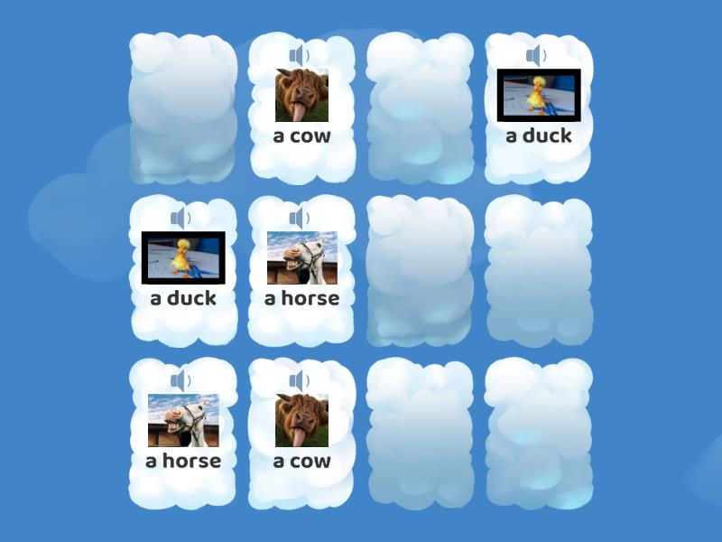 Farm animals (Old MacDonald) pexeso - Matching pairs