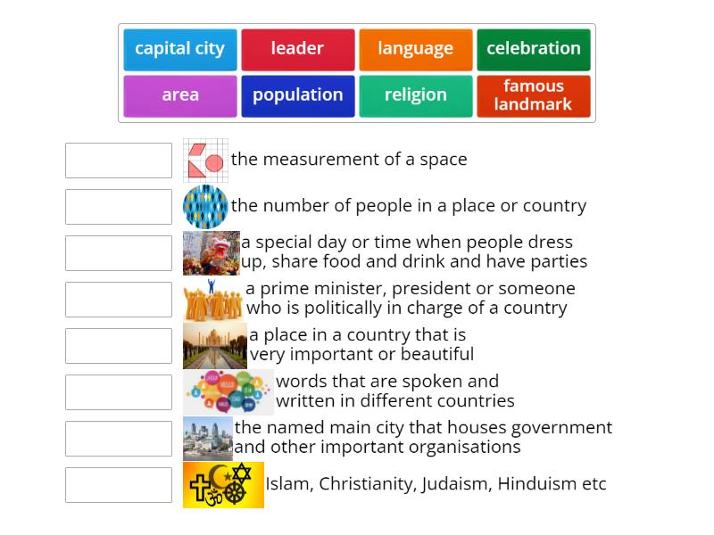 Key Words for Facts about Country - Match up