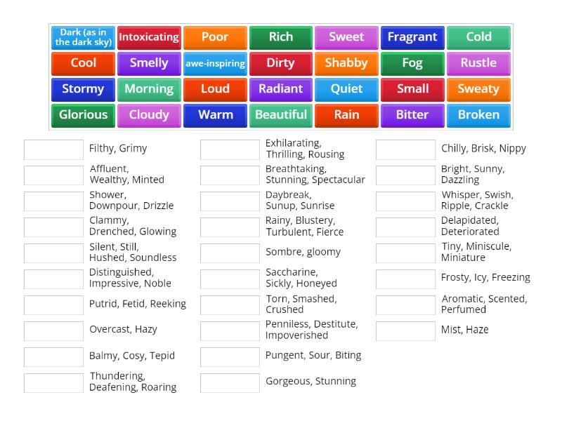 Week 1 Explore 2 Vocabulary Matching - Match up
