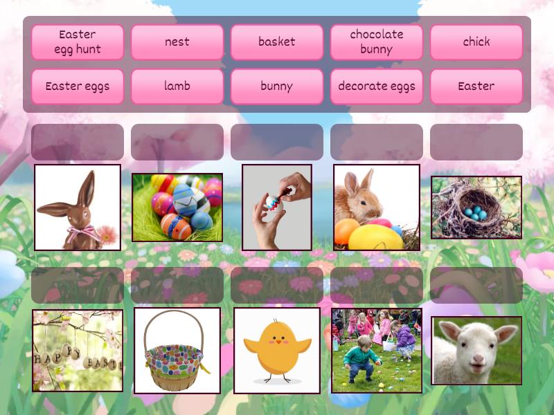 Easter Hangman Attributes Practice - Une las parejas