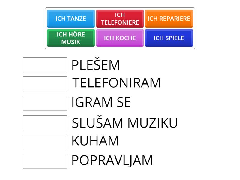 NJEMAČKI JEZIK 1. RAZRED - Match up