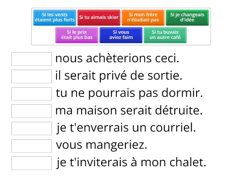 Kids B1.6 - si + imparfait + conditionnel - Match up