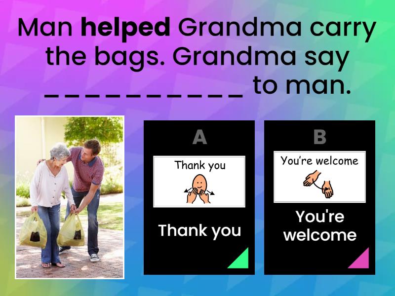 Polite words (Thank you, you're welcome) - Quiz