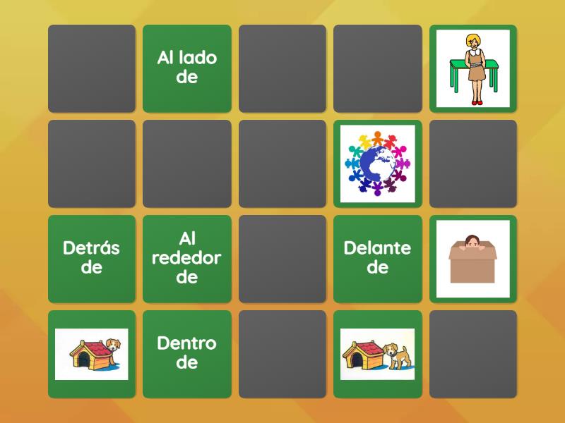 Preposiciones de lugar - Matching pairs