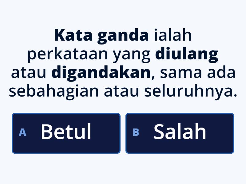 KUIZ KATA GANDA SEPARA - Quiz