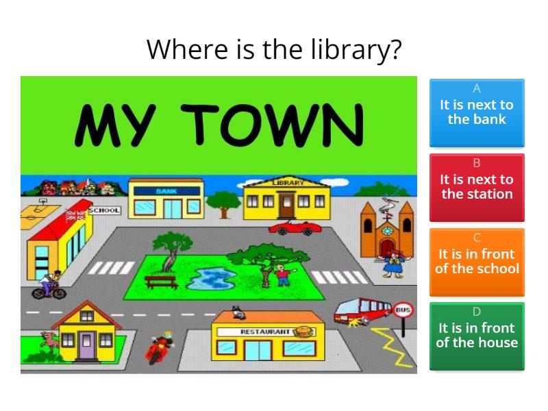 Places in town - PREPOSITIONS - Quiz