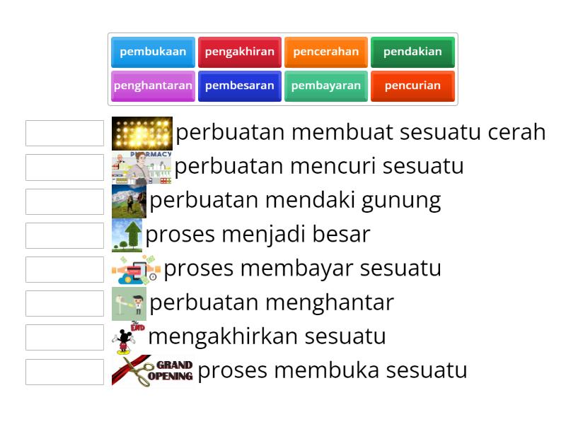 Cekap 5B - Unit 6 Pel 2 (Kata Terbitan) - Match up
