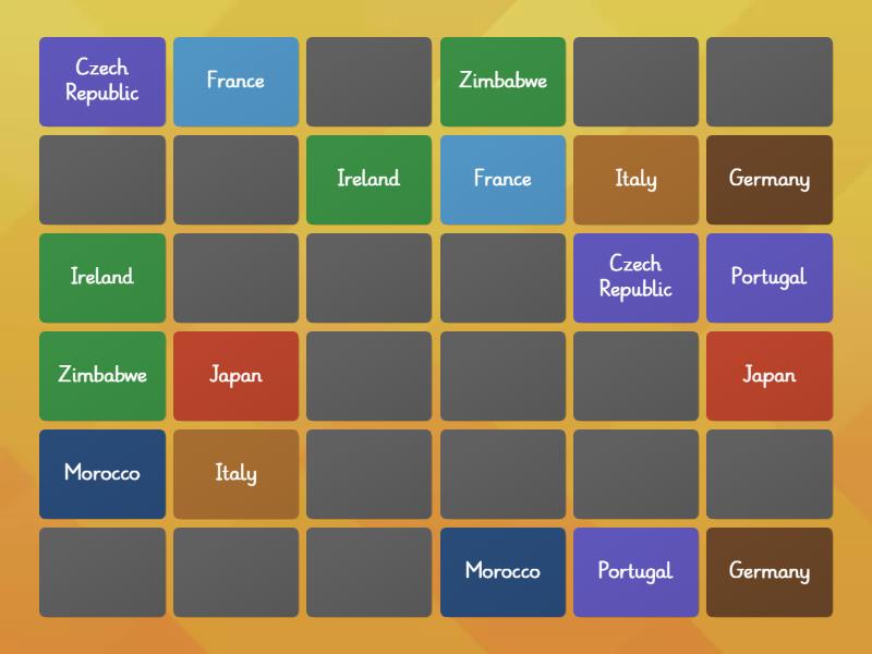 countries - Matching pairs