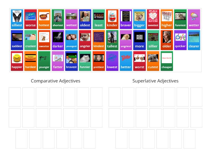 Comparative and Superlative Adjectives - Group sort