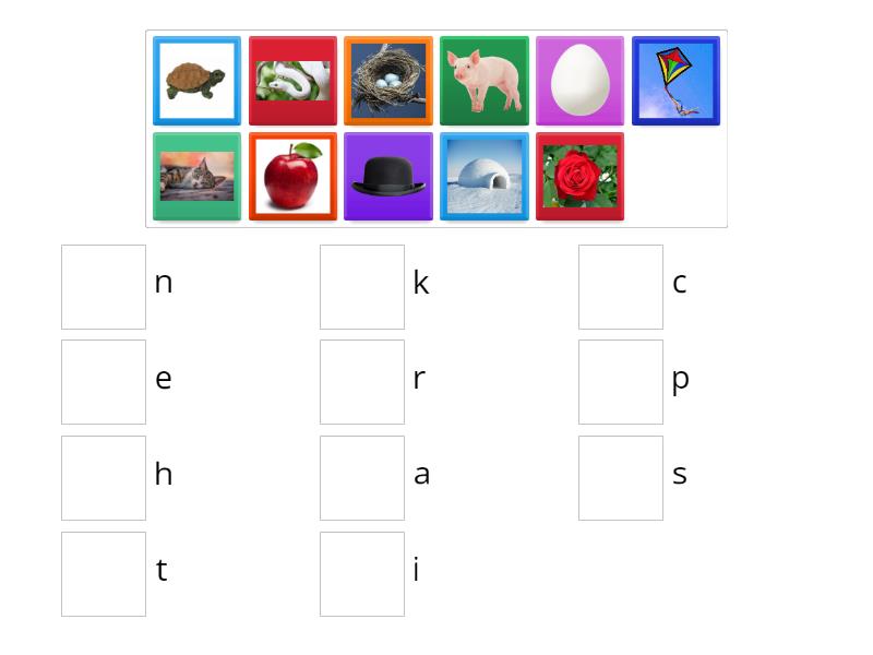 letters s, a, t, p, i, n, c, k, e, h, r - Match up