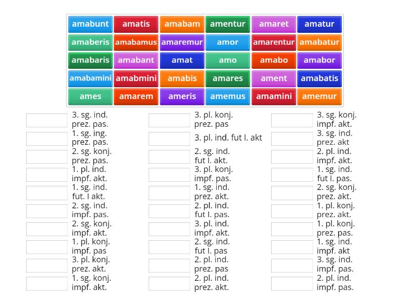 Lat - gl. oblici - Match up
